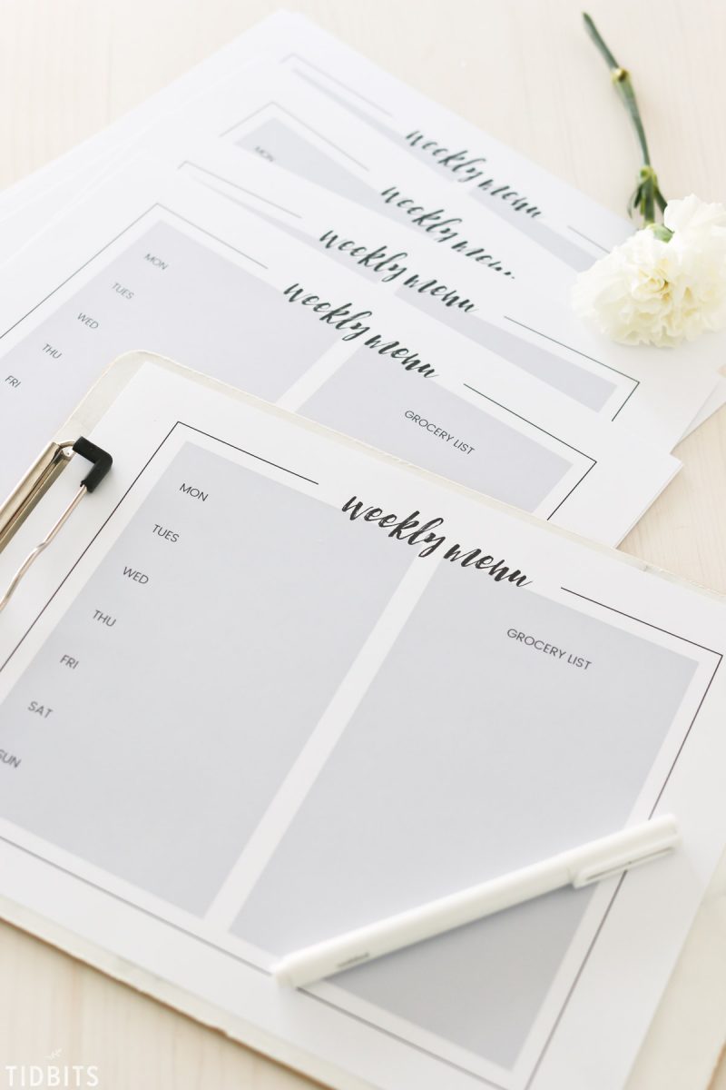 Breakfast Menu Planning Printables and Tips - Tidbits