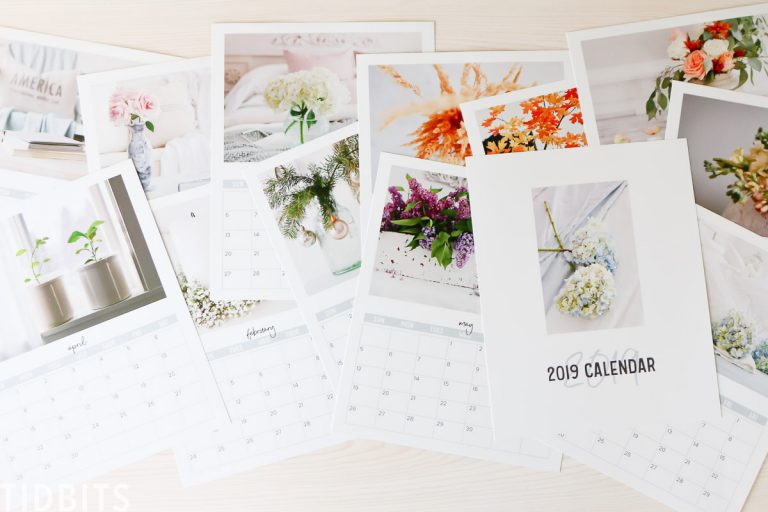 2019 TIDBITS Floral Calendar Free Printable - Tidbits