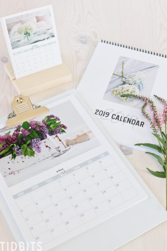 2019 TIDBITS Floral Calendar Free Printable - Tidbits
