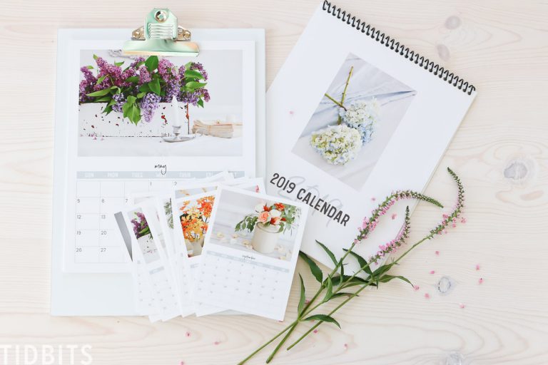 2019 TIDBITS Floral Calendar Free Printable - Tidbits