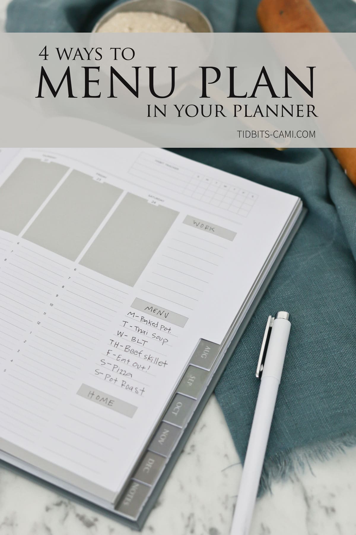 4 Ways to Menu Plan in your Planner - Tidbits
